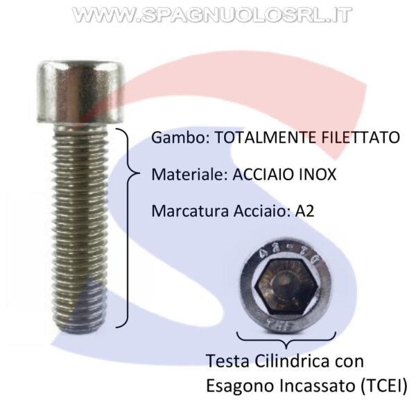 Vite TCEI Inox Totalmente Filettata 4X6 mm - VITI VITTCEIM04X06IN ...