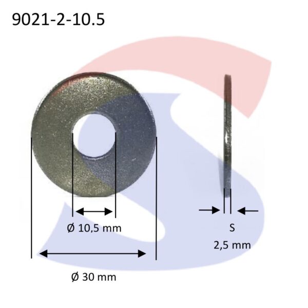 Rondella a Fascia Larga (Maggiorata) Inox M10X30 - INOX 9021-2-10.5 ...