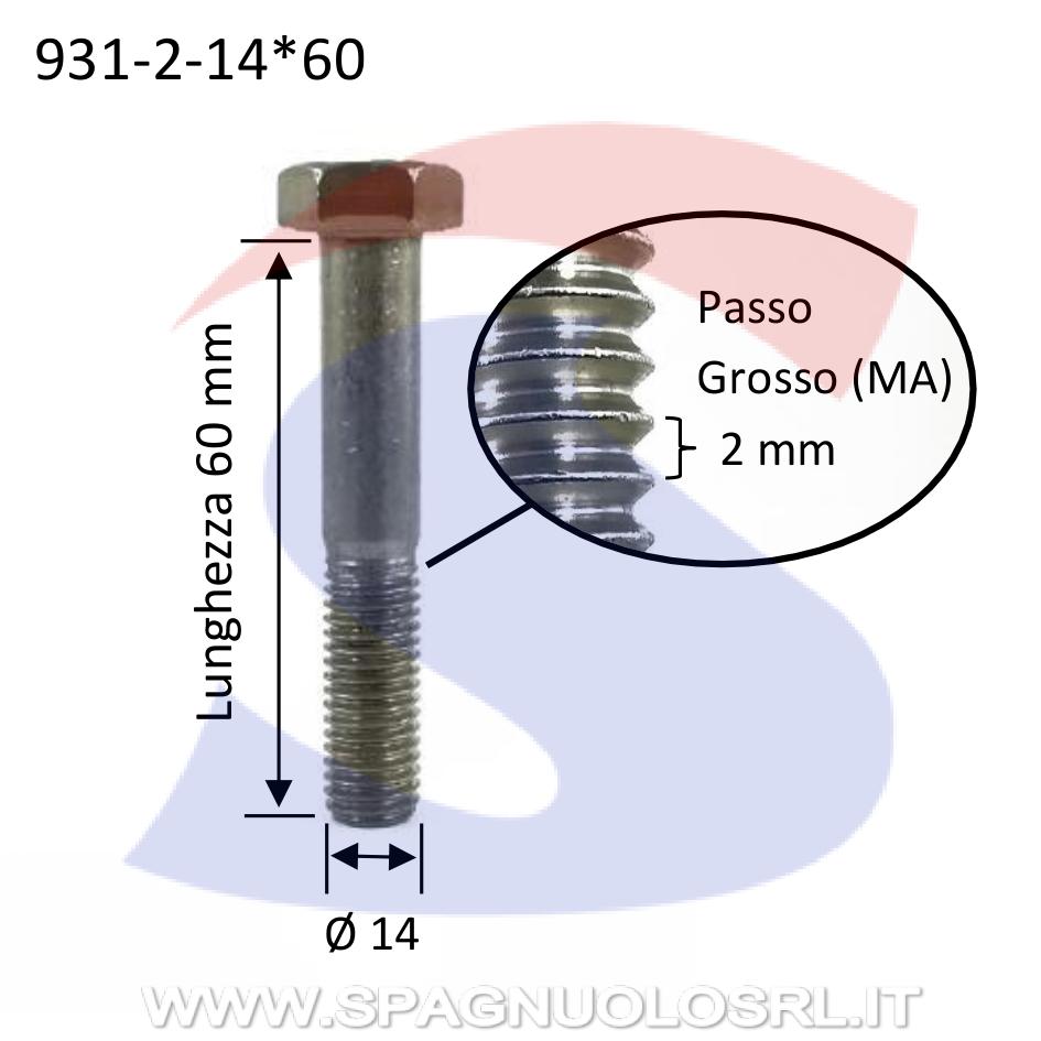 Vite TE Inox Parzialmente Filettata 14X60 mm - INOX 931-2-14*60 ...