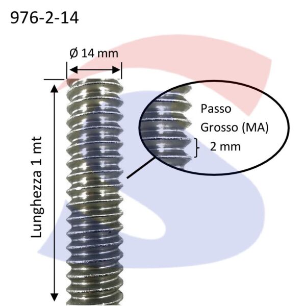 Barra Filettata Inox M14 da 1 mt - INOX 976-2-14 - Spagnuolo S.R.L.