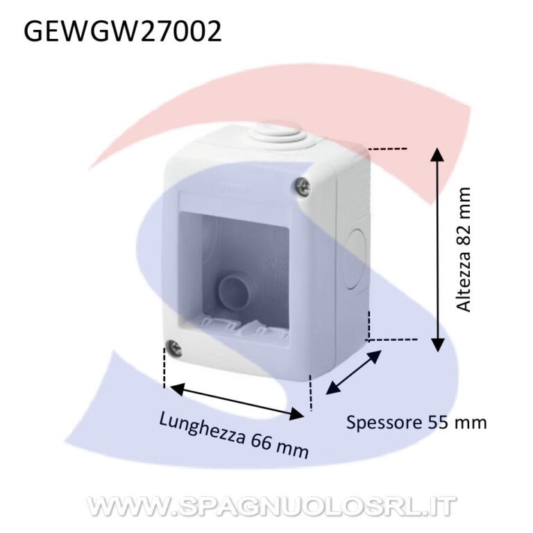 Cassetta portafrutti da esterno 99x82x55 mm 2 posti - GEWISS GW27002 ...