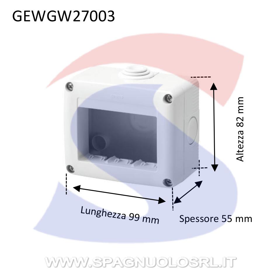 Cassetta portafrutti da esterno 99x82x55 mm 3 posti - GEWISS GW27003 ...