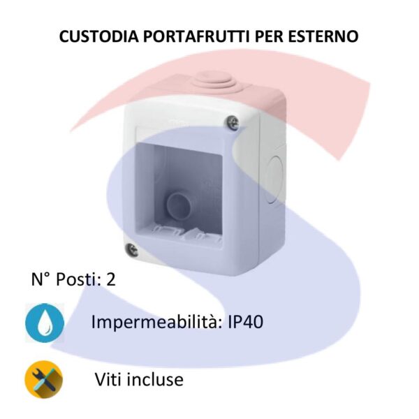 Cassetta portafrutti da esterno 99x82x55 mm 2 posti - GEWISS GW27002 ...