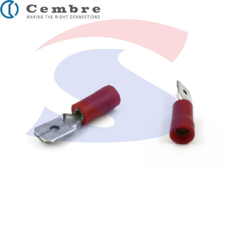 Faston maschio isolato Rosso con lama di 6,3 x 8 mm sez.1,5 - CEMBRE RF ...